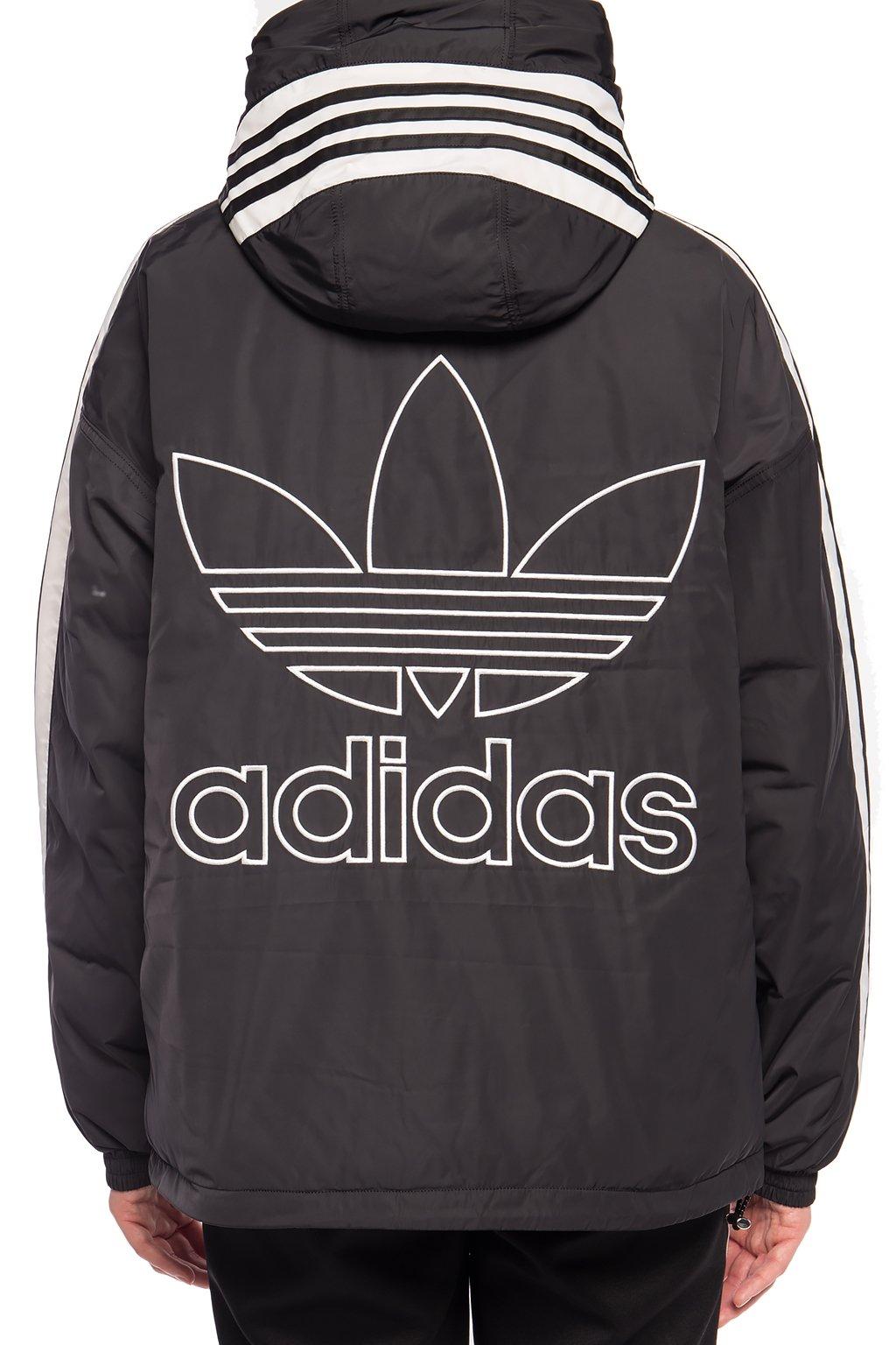 adidas Originals Synthetic Logo-embroidered Jacket in Black - Lyst