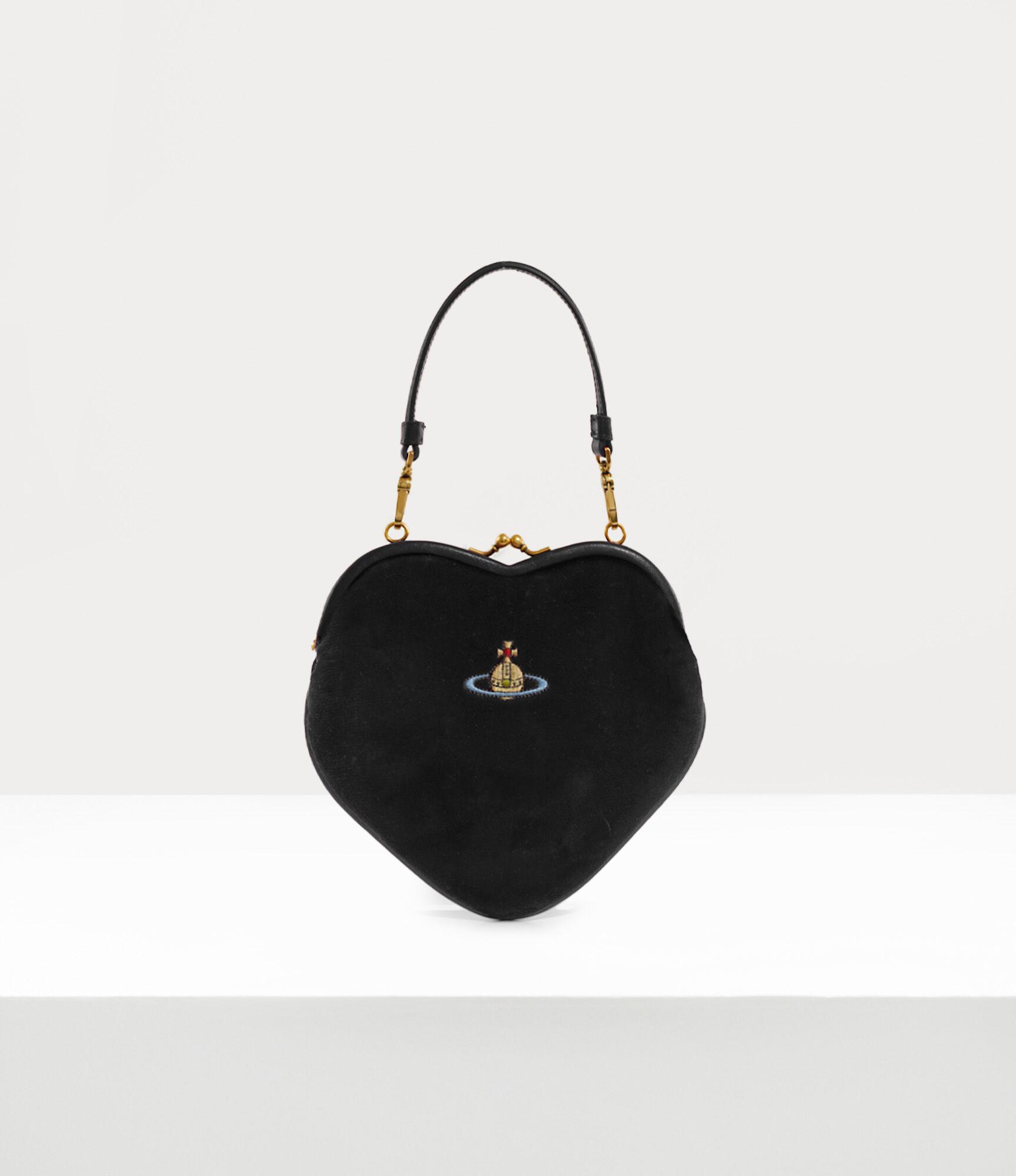 Vivienne Westwood Belle Heart Frame Purse Velvet in Black | Lyst UK