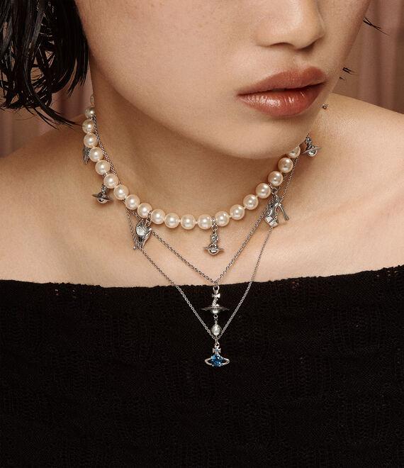 Vivienne Westwood Anglo Pearl Necklace Brass in Black Lyst UK