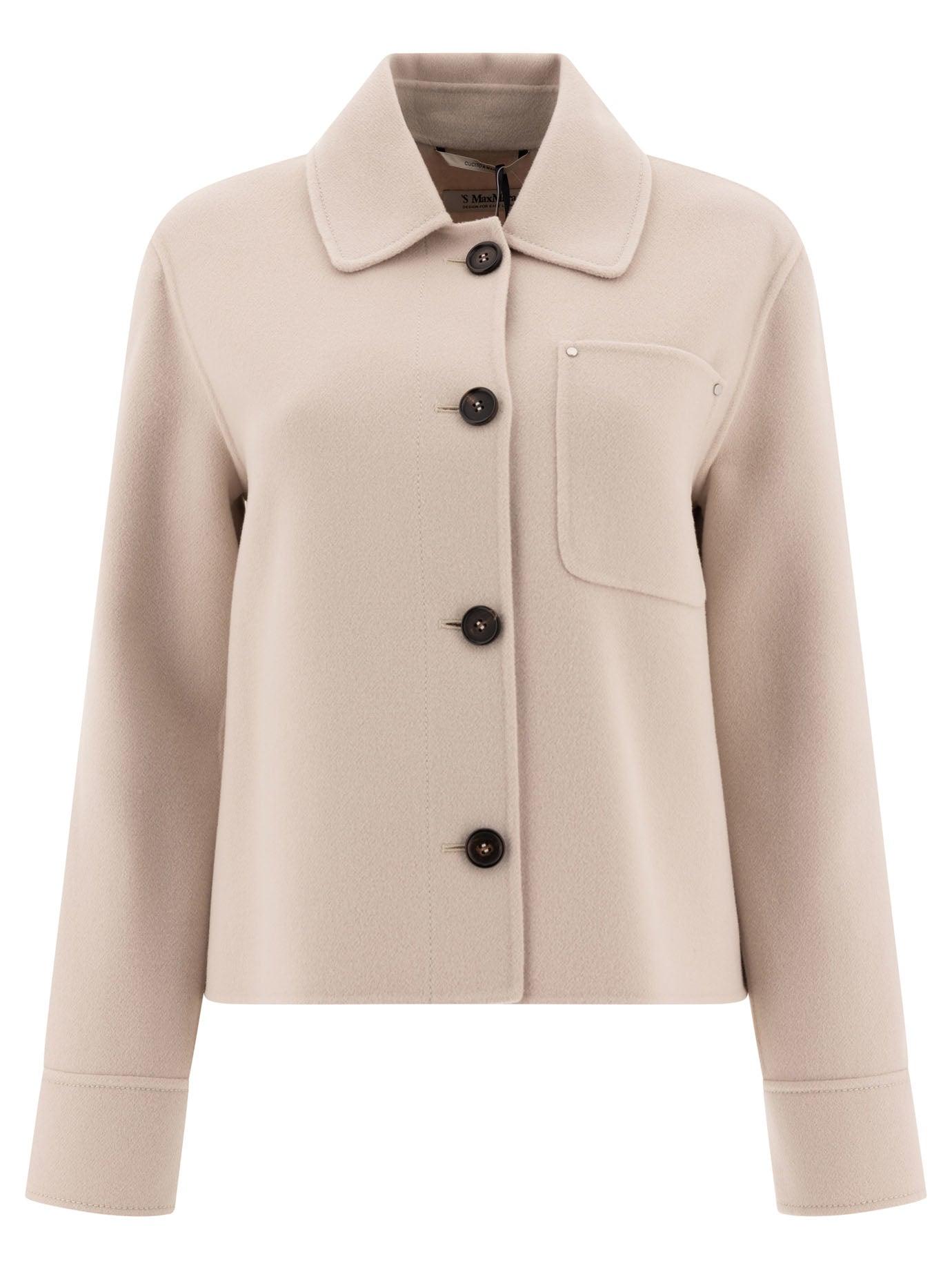 Max Mara Wool Short Coat Coats in Natural | Lyst
