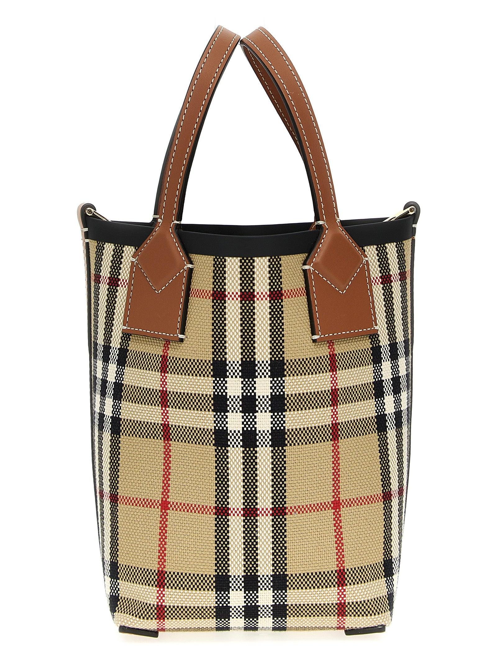 Burberry London Mini Tote Bag in Natural | Lyst