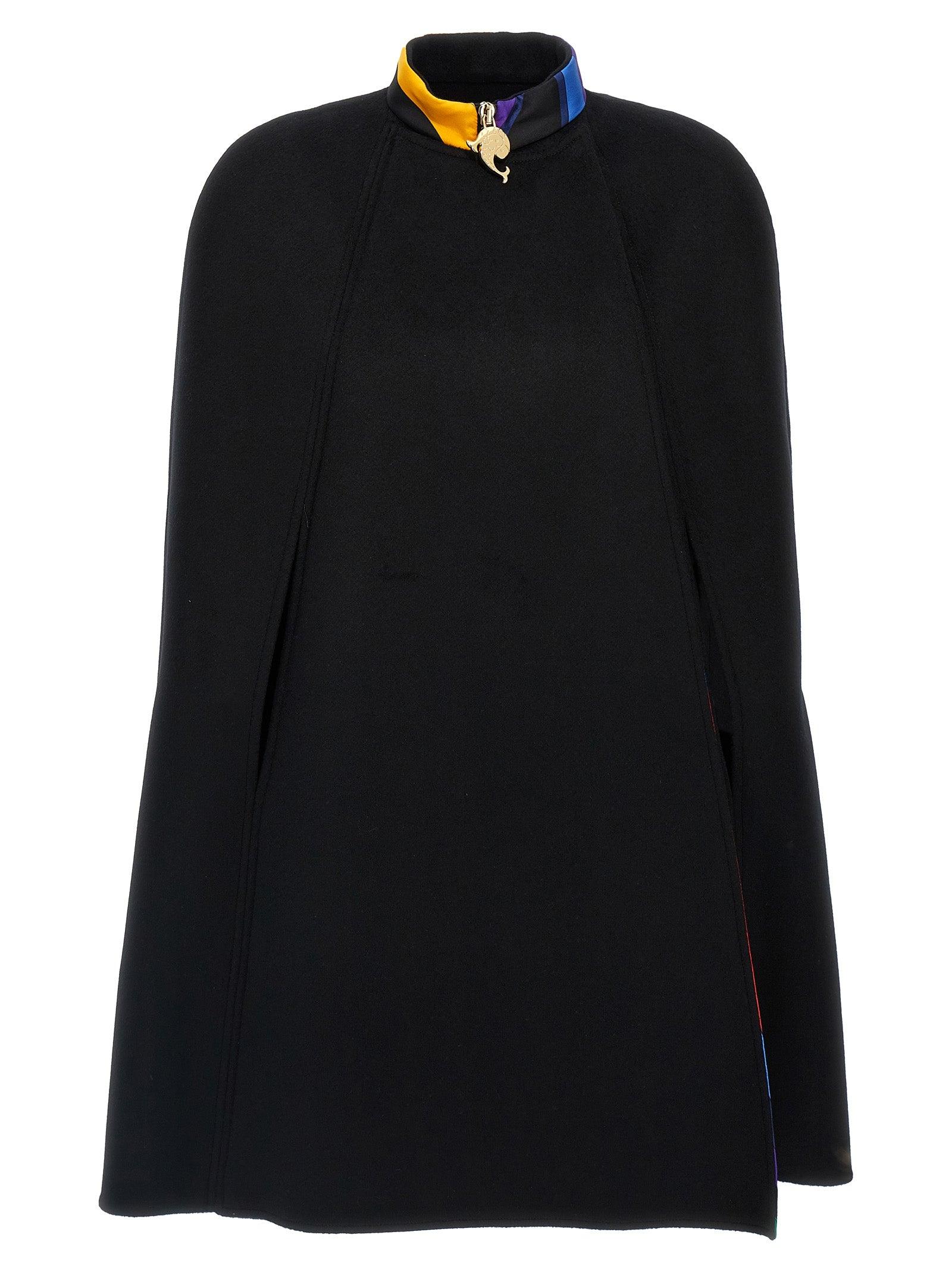 Emilio Pucci Wool Cape Capes in Black | Lyst