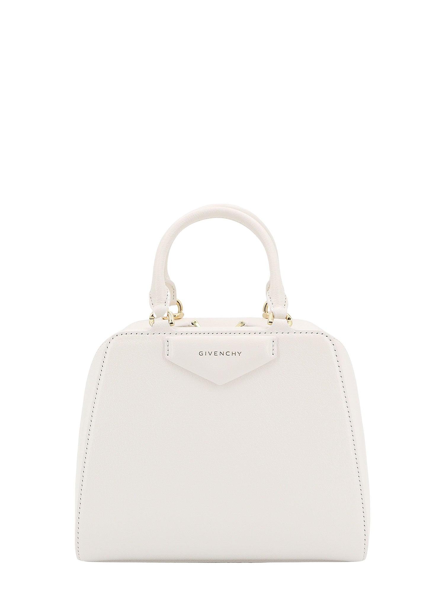 Givenchy Leather Handbag With Frontal Logo in White | Lyst