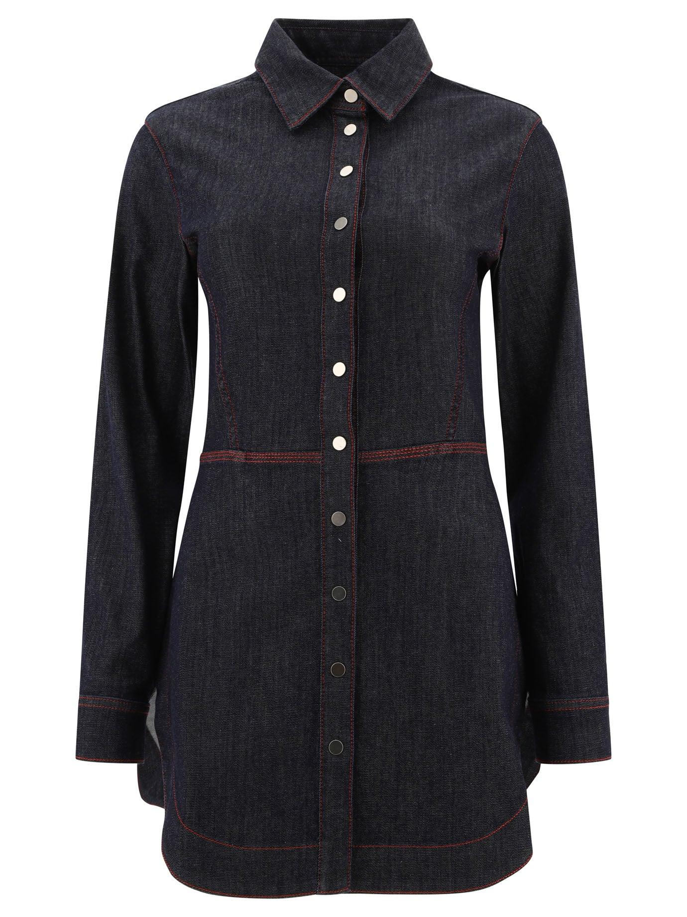 Alaïa Denim Shirt Dress Dresses In Black Lyst