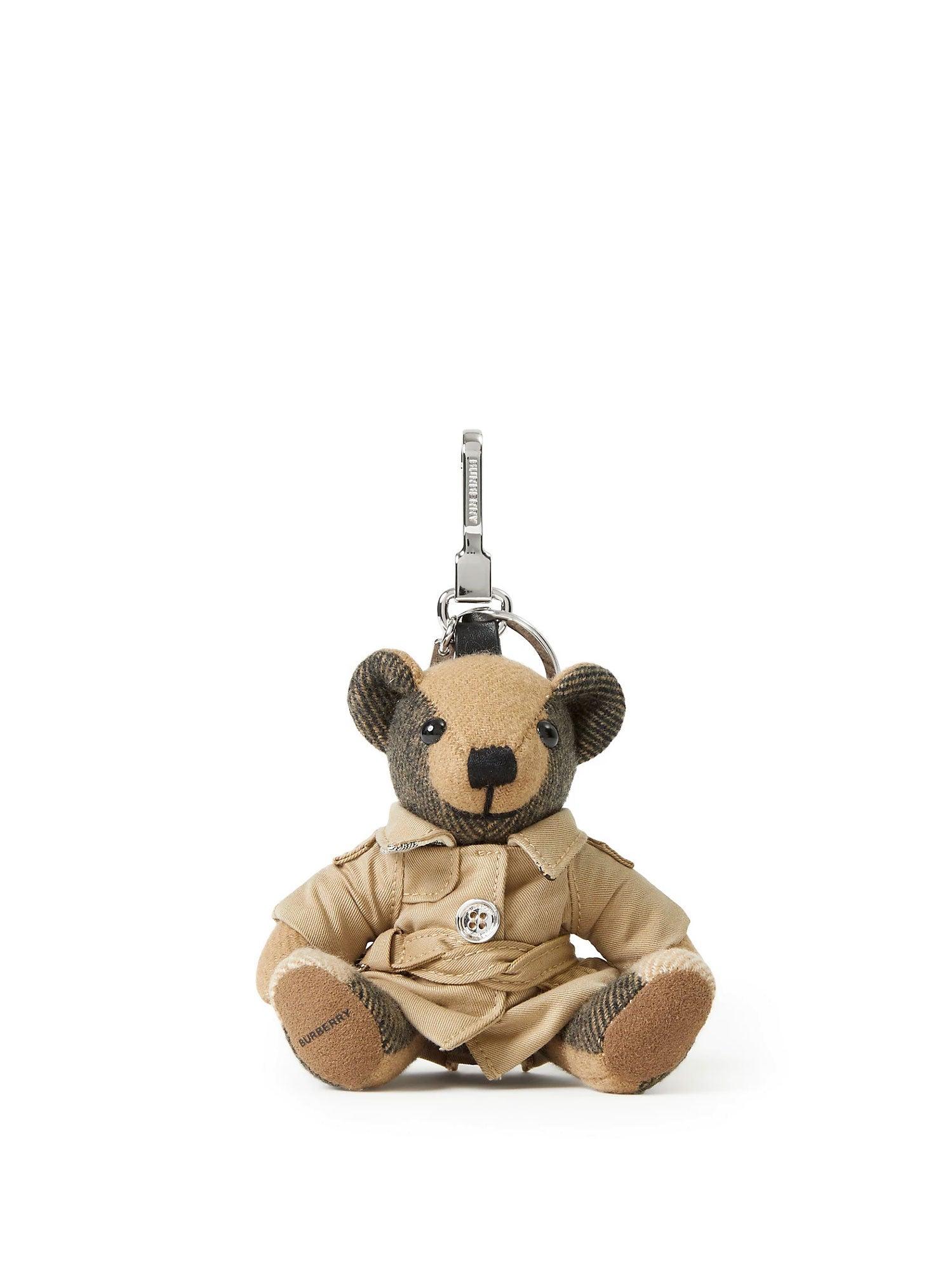 Burberry Key Ring With Double Metal Hook And Iconic Cashmere Charm With ...