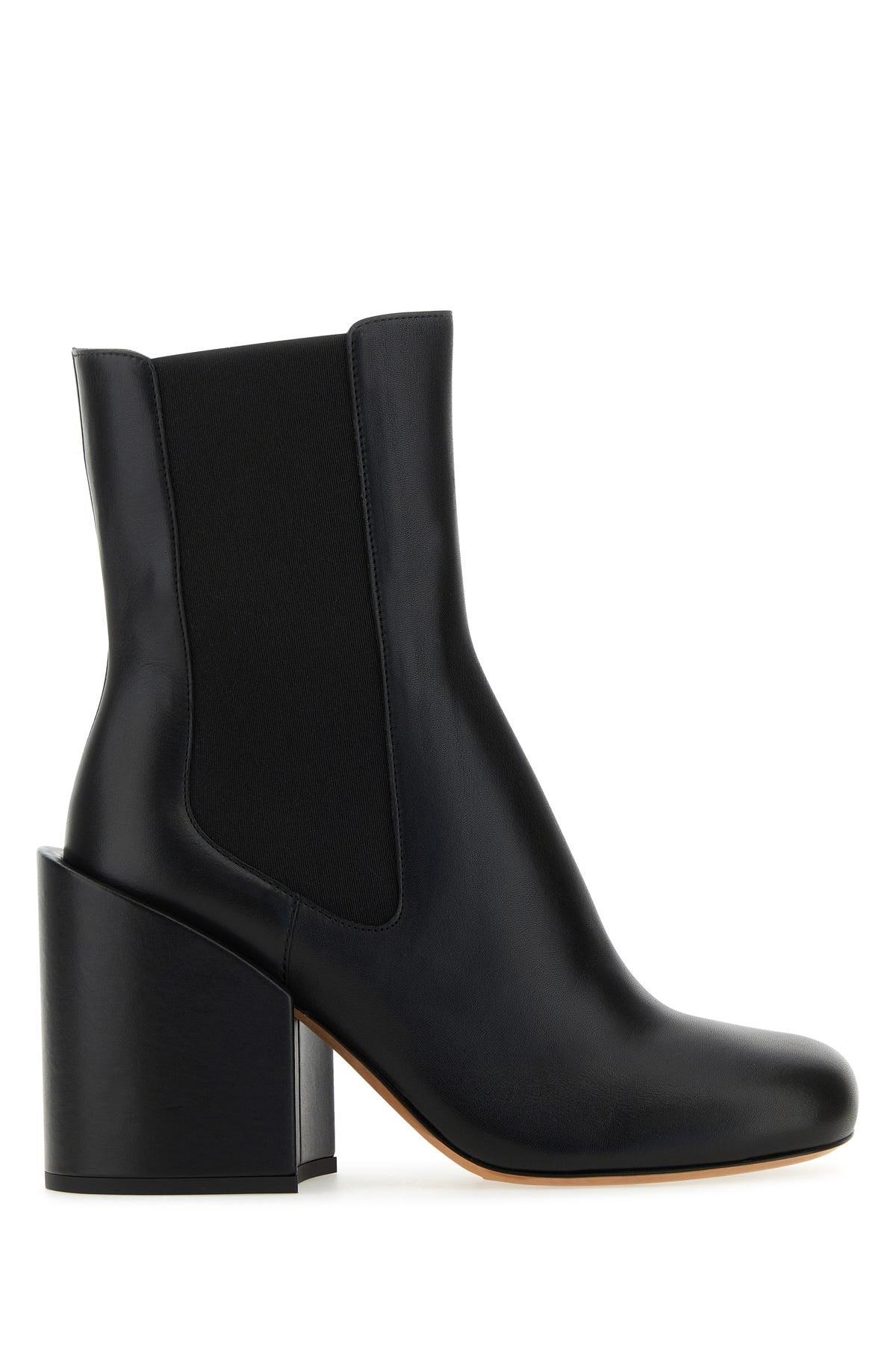 Max Mara Leather Etra Ankle Boots in Black | Lyst