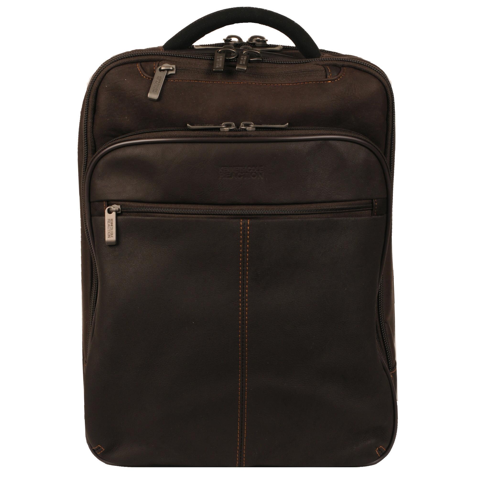 Wilsons Leather Kenneth Cole Checkpoint Friendly Brown Leather Backpack ...