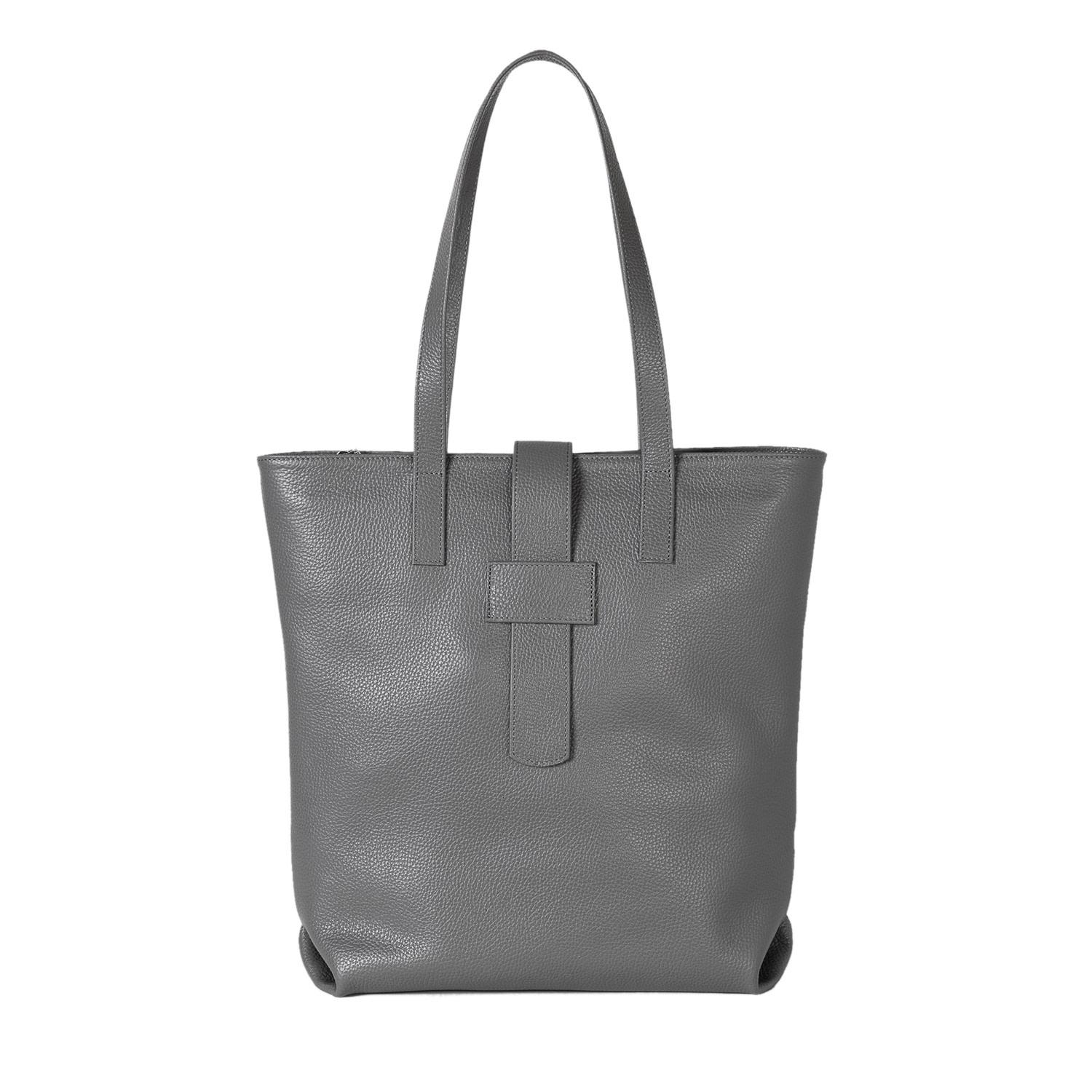 Laura Olaru Ioana Dark Leather Shoulder Bag in Gray | Lyst