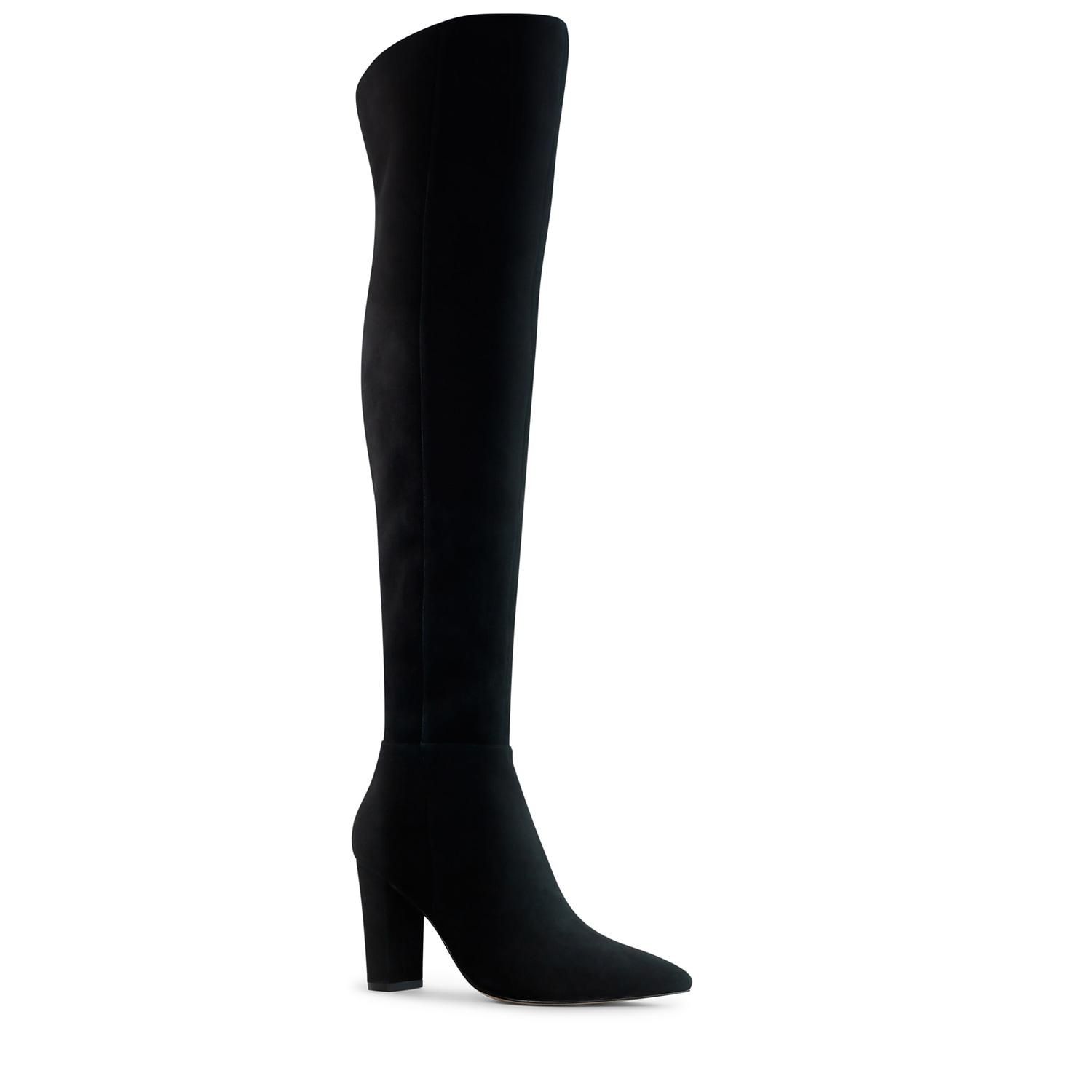 Allegra James Jazzy Suede Over The Knee Stretch Boot On Chunky Heel in ...