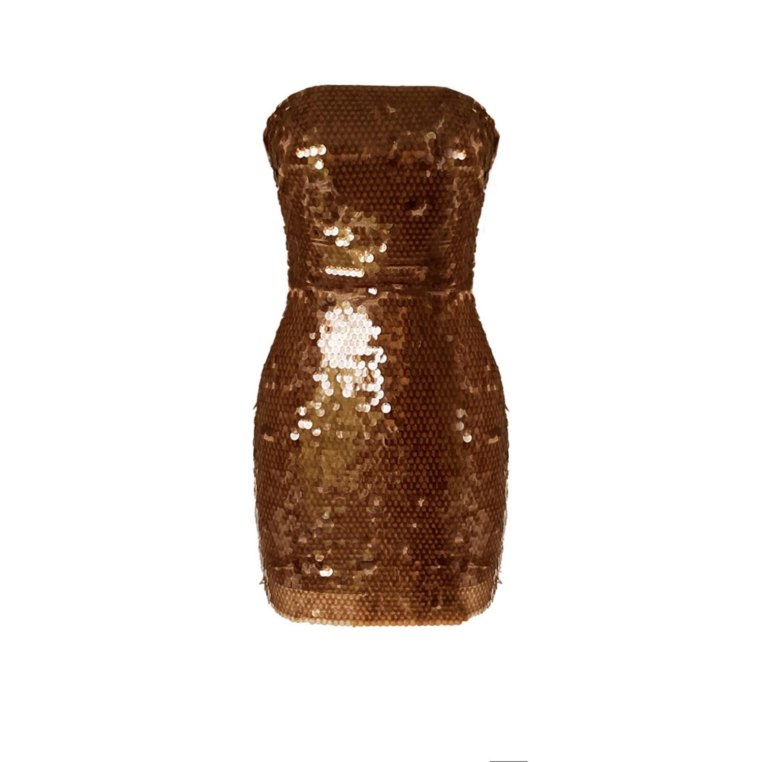 GIGII'S Loren Dress in Brown | Lyst