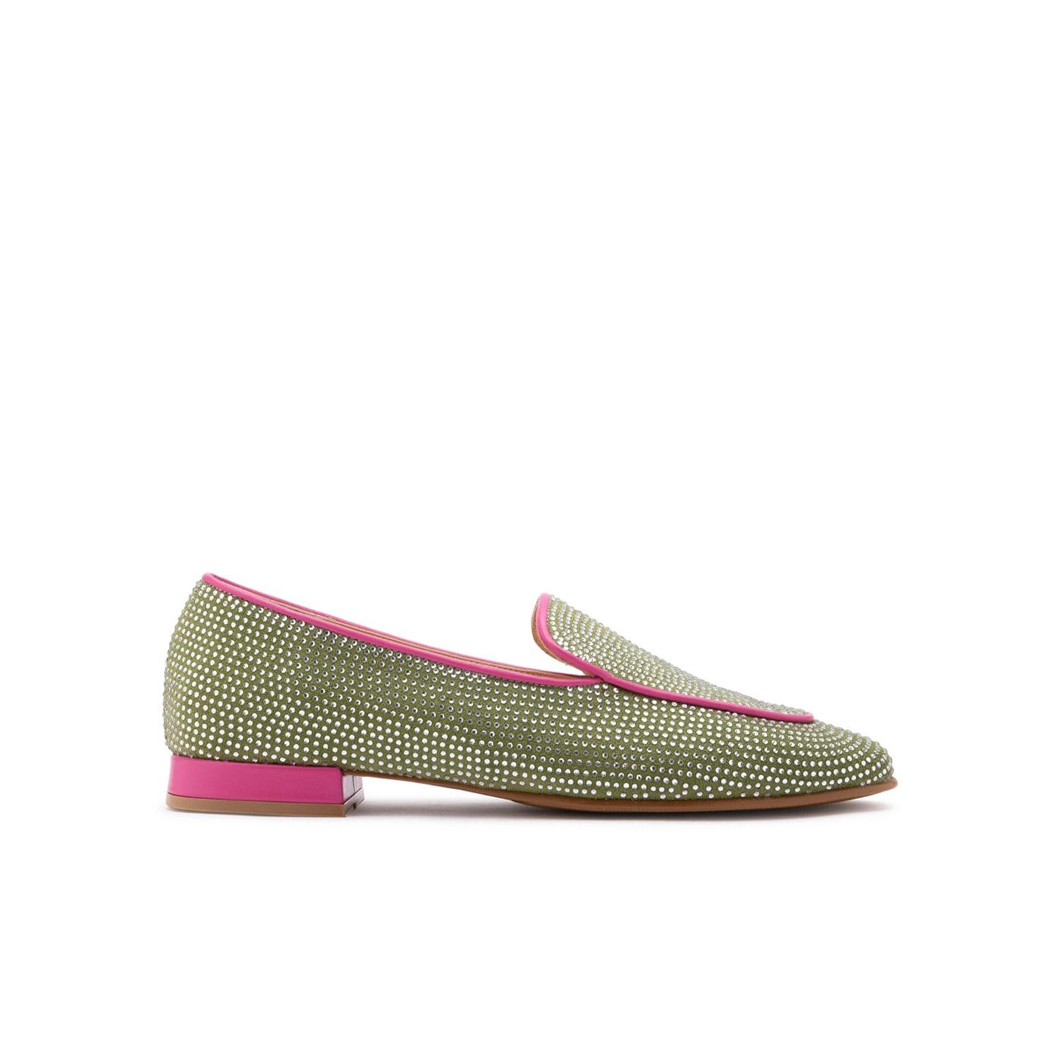 Ilvi Himari Suede Leather Loafer With Stones in Green | Lyst