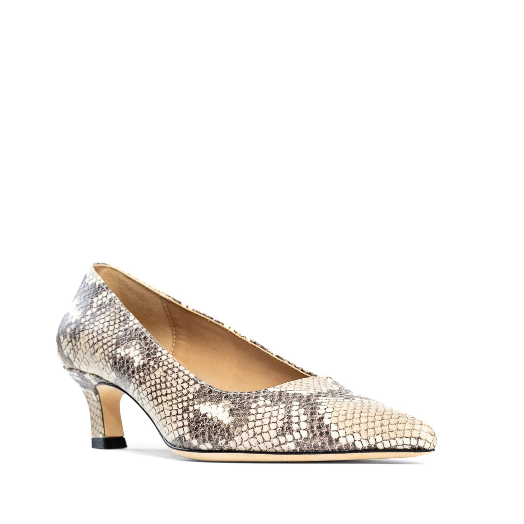 Allegra James Neutrals Nellie Snakeprint Work Evening Kitten Heel Pump ...