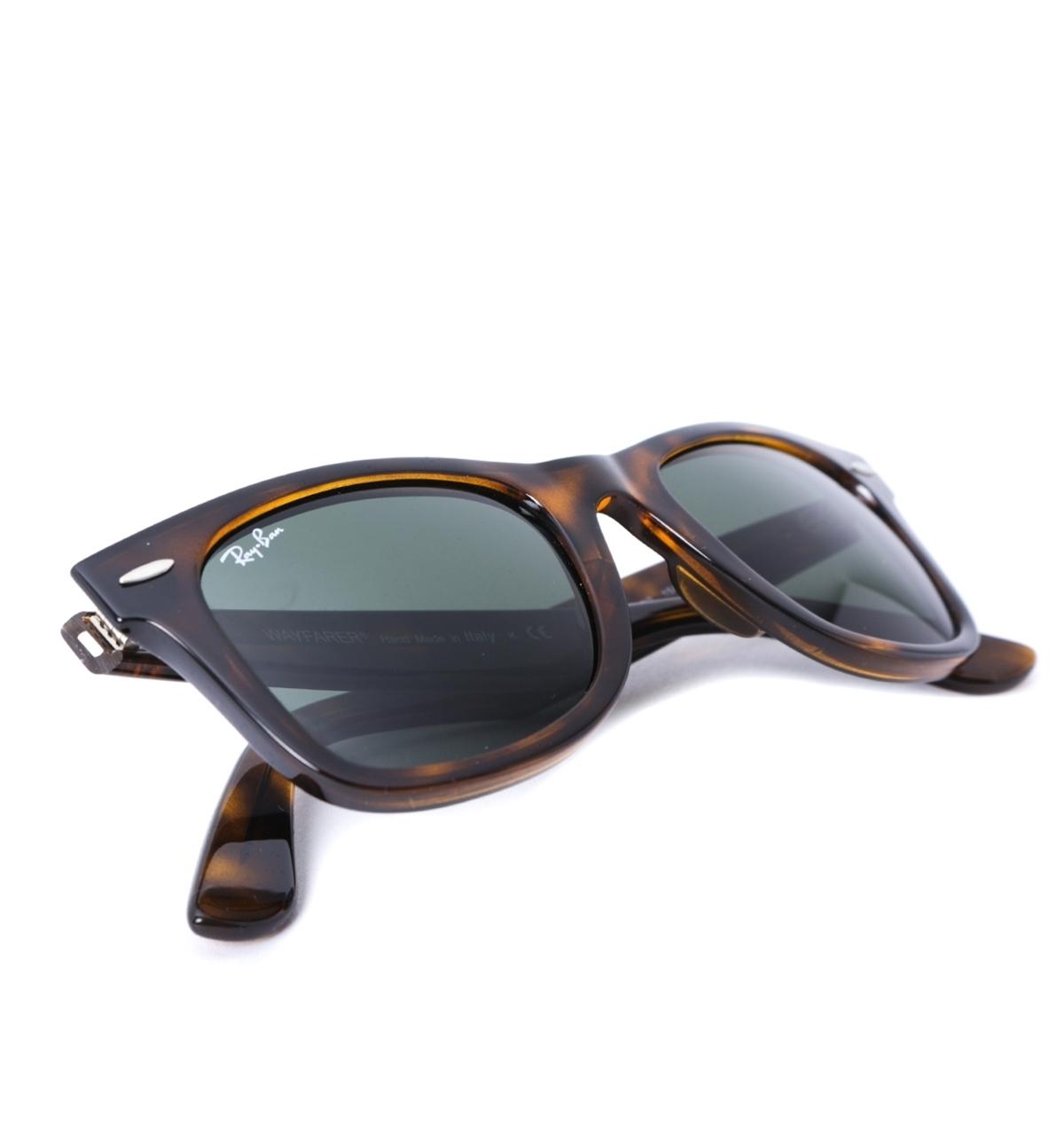 Ray Ban Leather Wayfarer Ease Dark Tortoise Shell Sunglasses For Men Lyst