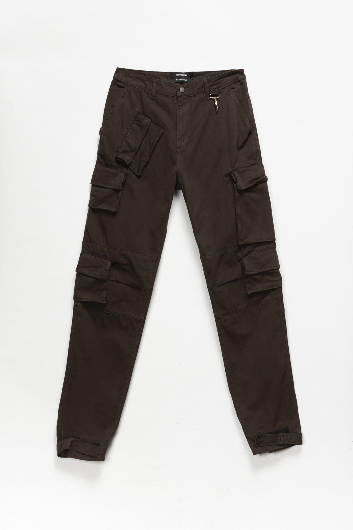 Reese Cooper Cotton Herringbone Cargo Pants in Brown for Men - Lyst