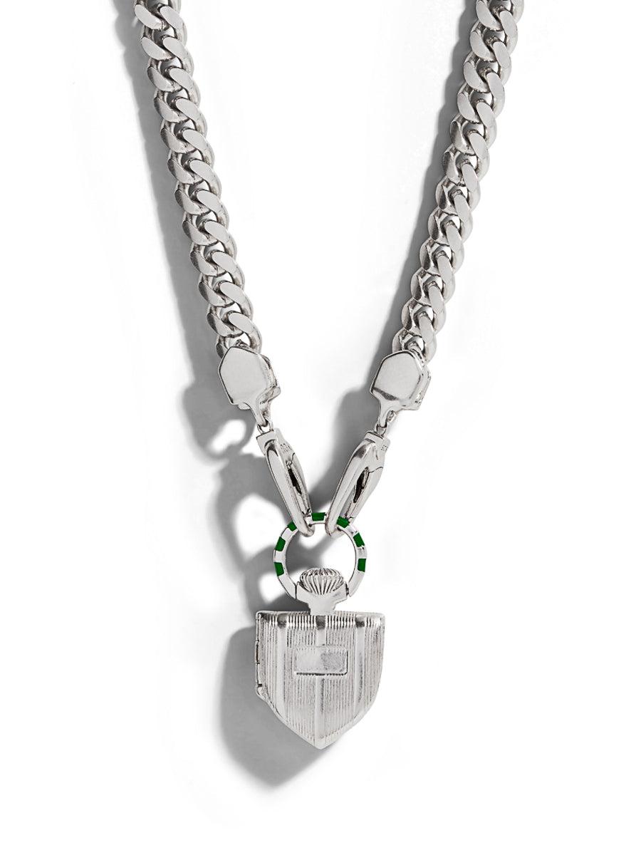 BEN The Sterling Silver Curiouser Vault On Curb Chain in White | Lyst