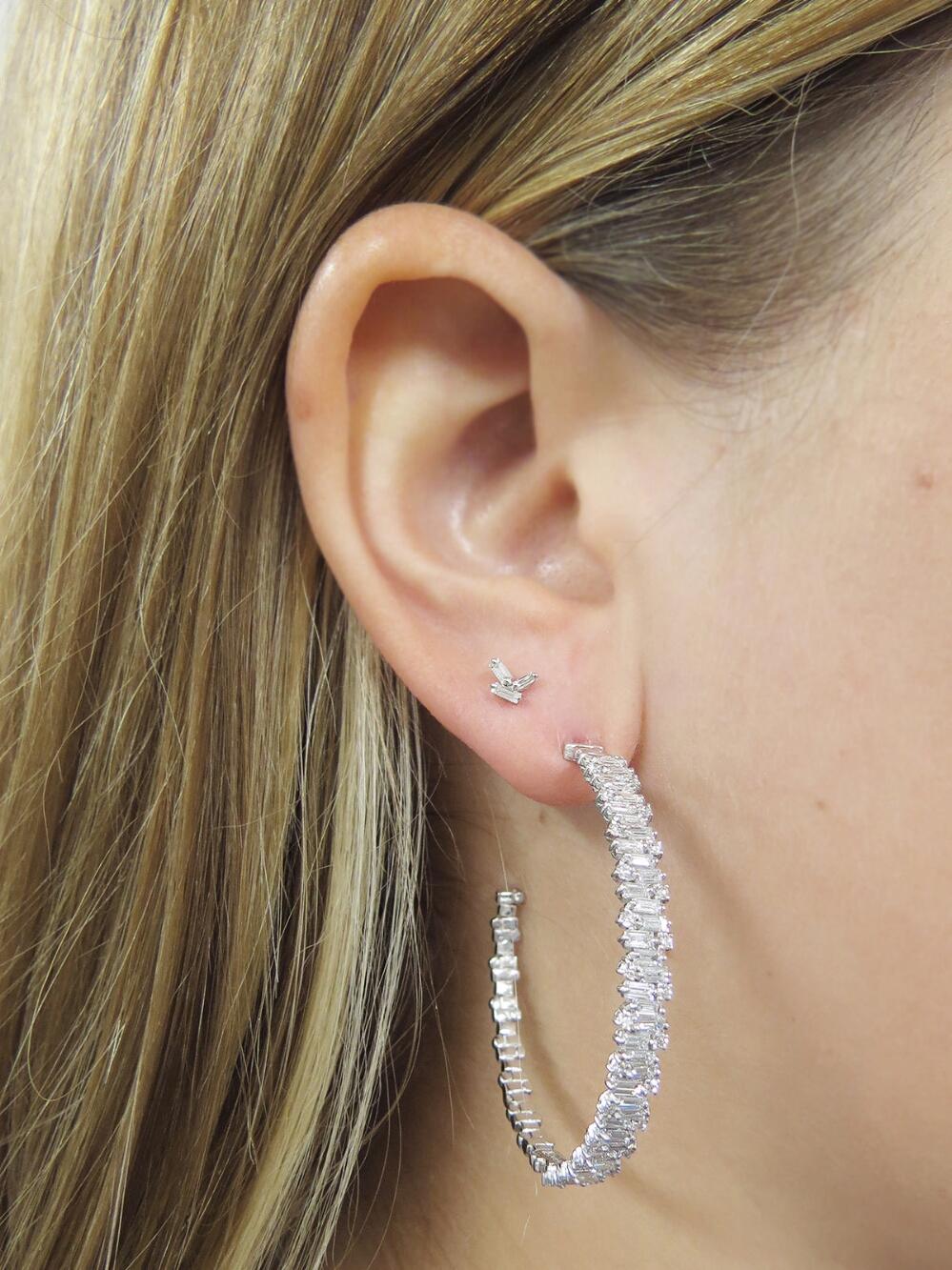 Suzanne Kalan Large Diamond Firework Hoop Earrings in Metallic - Lyst Suzanne Kalan Large Diamond Firework Hoop Earrings in Metallic - Lyst