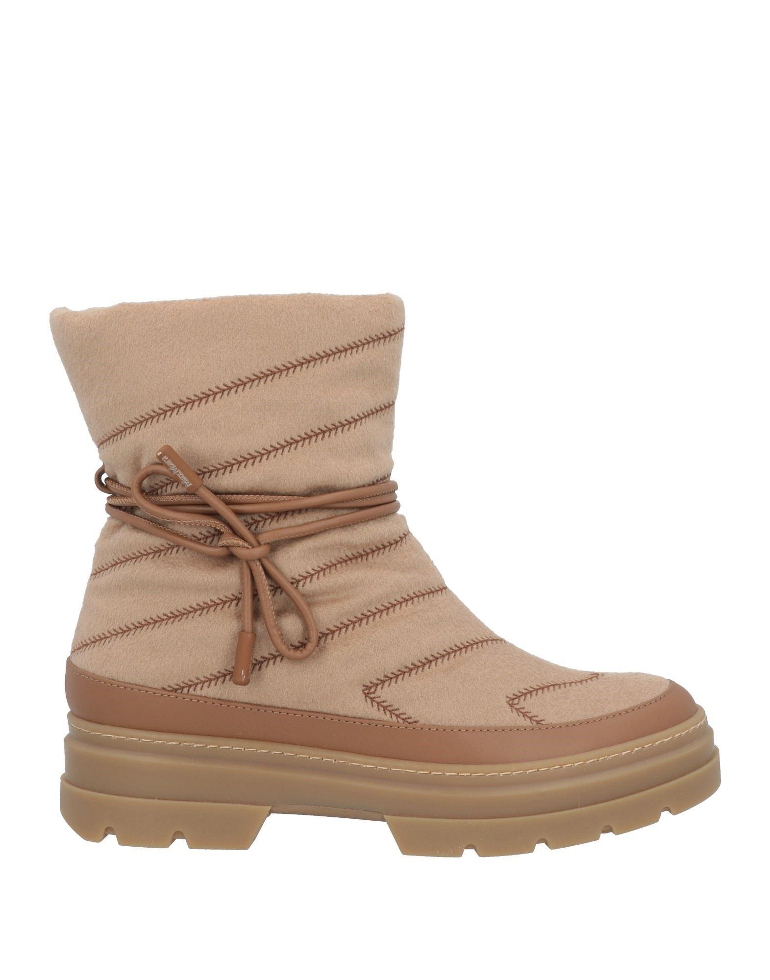 Max Mara Ankle Boots Leather, Textile Fibers in Brown | Lyst
