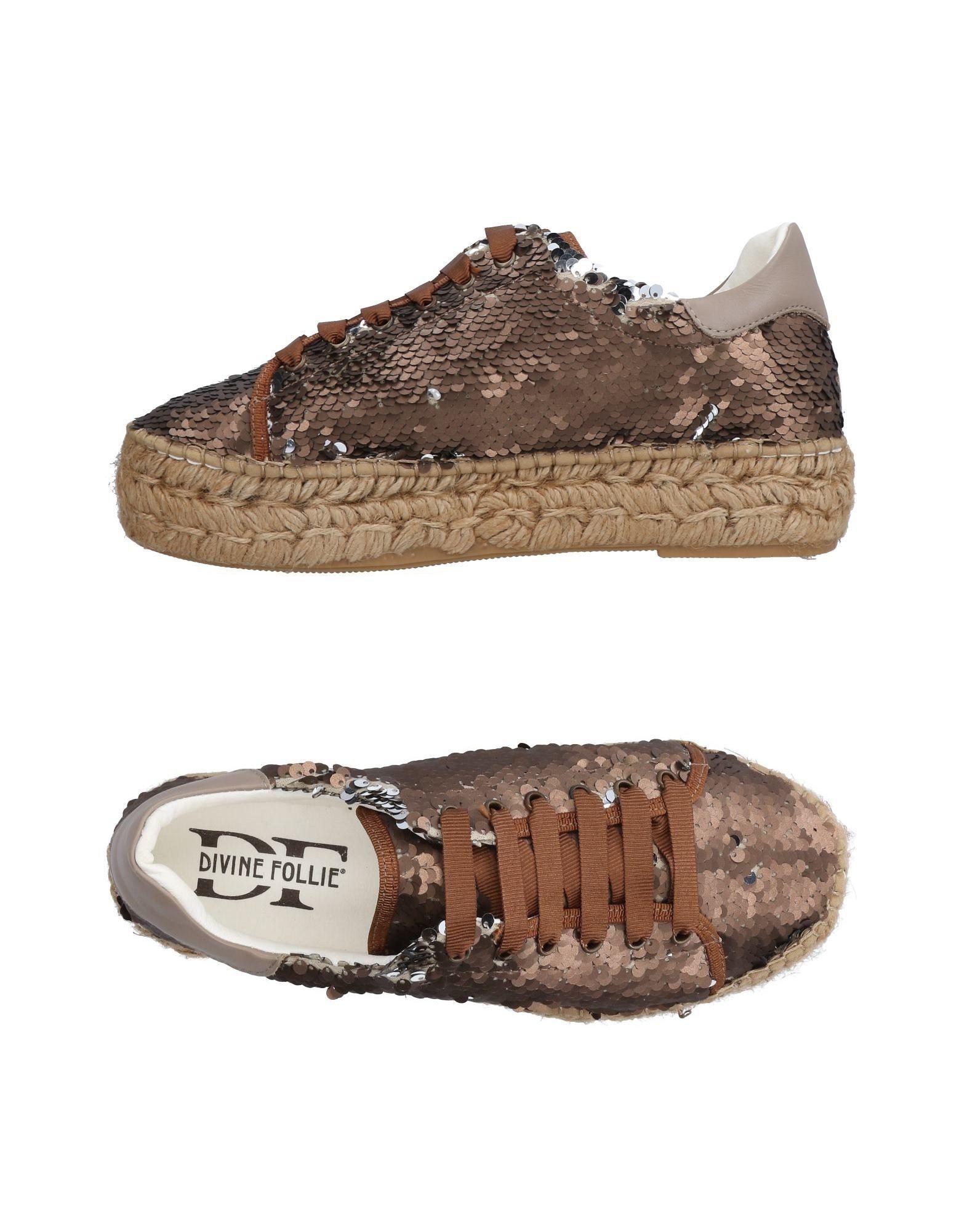 Divine Follie Leather Low-tops & Sneakers in Khaki (Brown) - Lyst