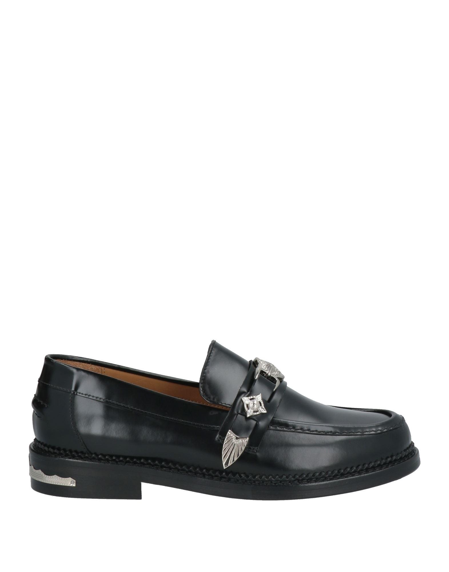 Toga Loafers Leather in Black | Lyst