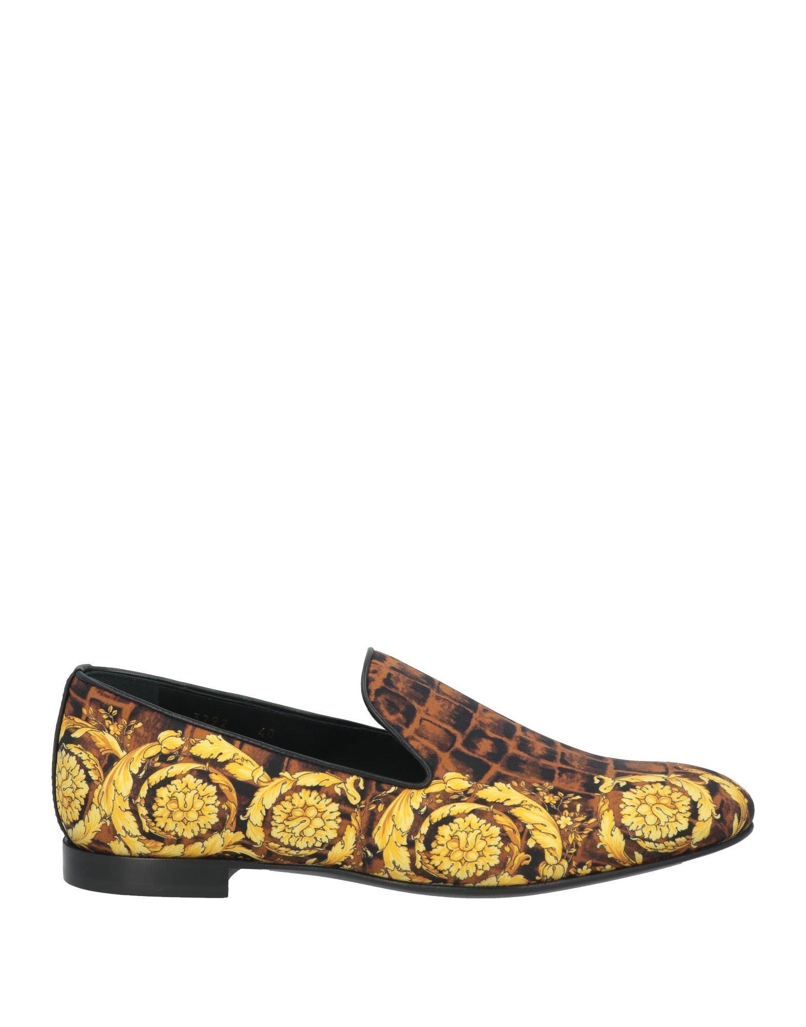 Versace Loafers Textile Fibers in Brown for Men | Lyst