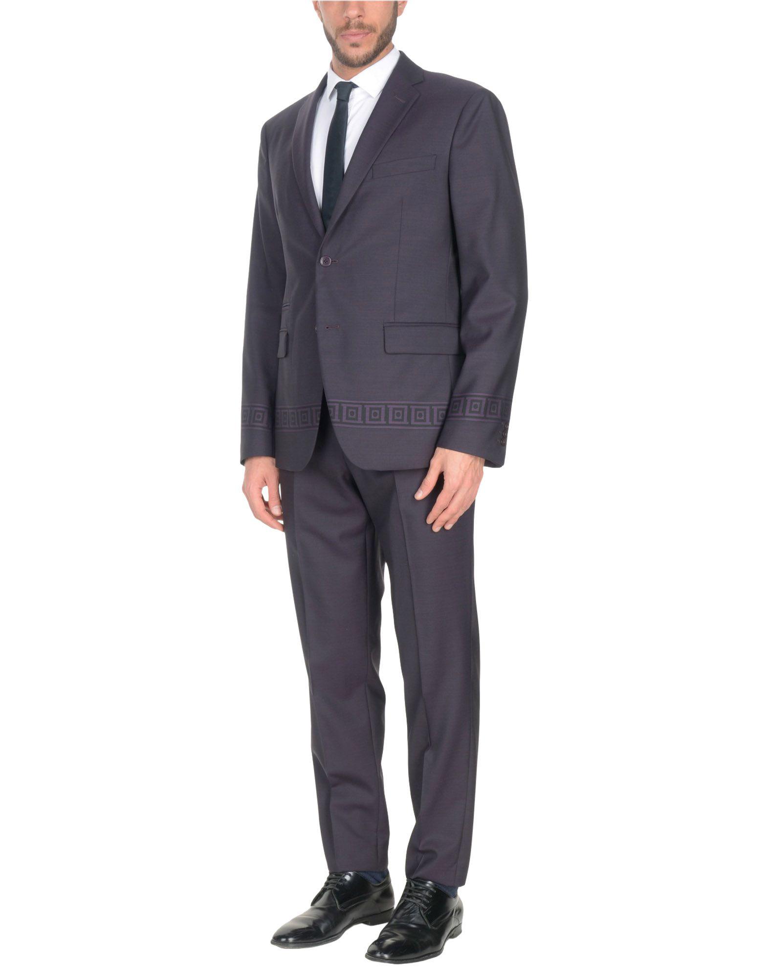 Versace Wool Suit in Dark Purple (Purple) for Men - Lyst