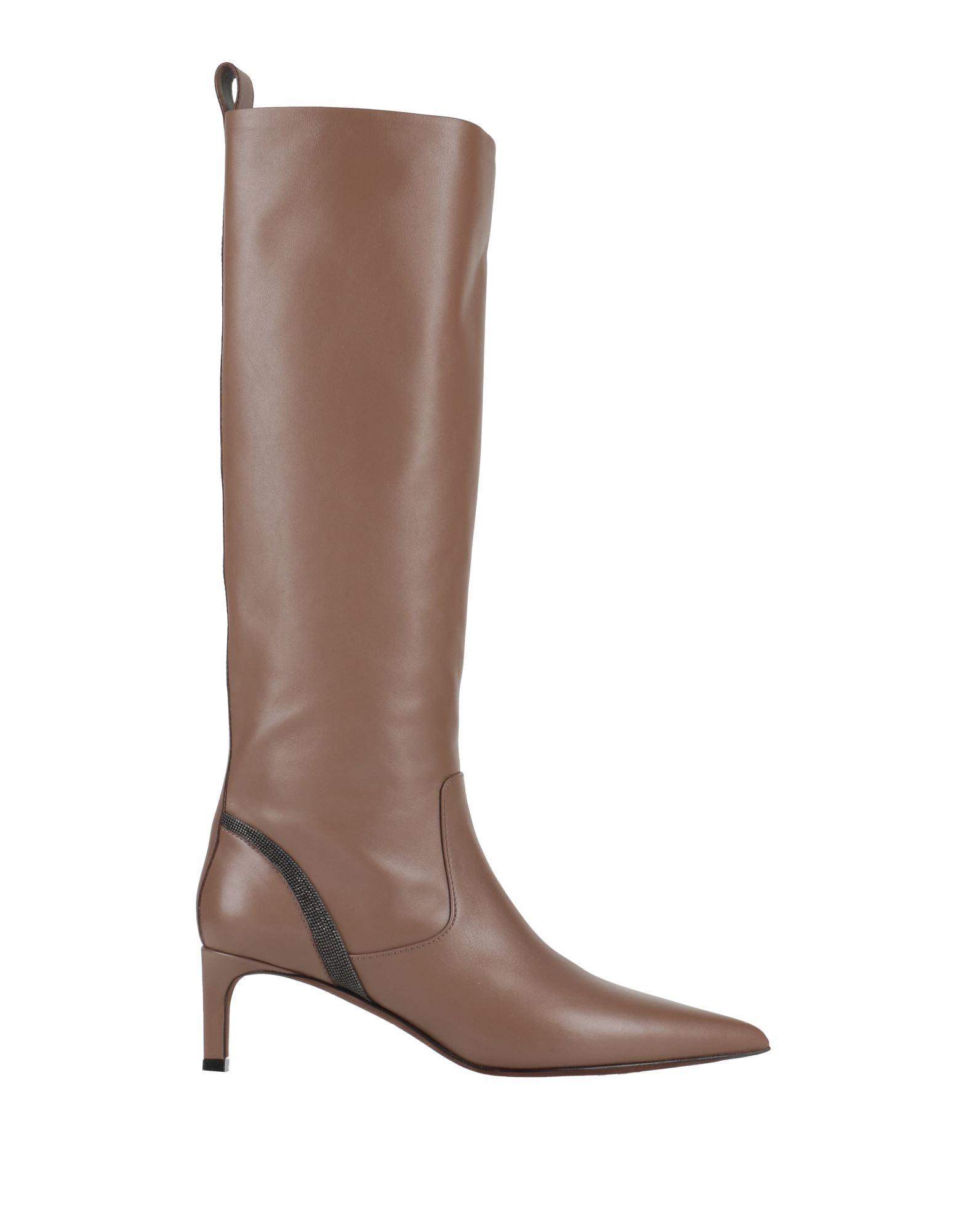 Brunello Cucinelli Boot Leather in Brown | Lyst