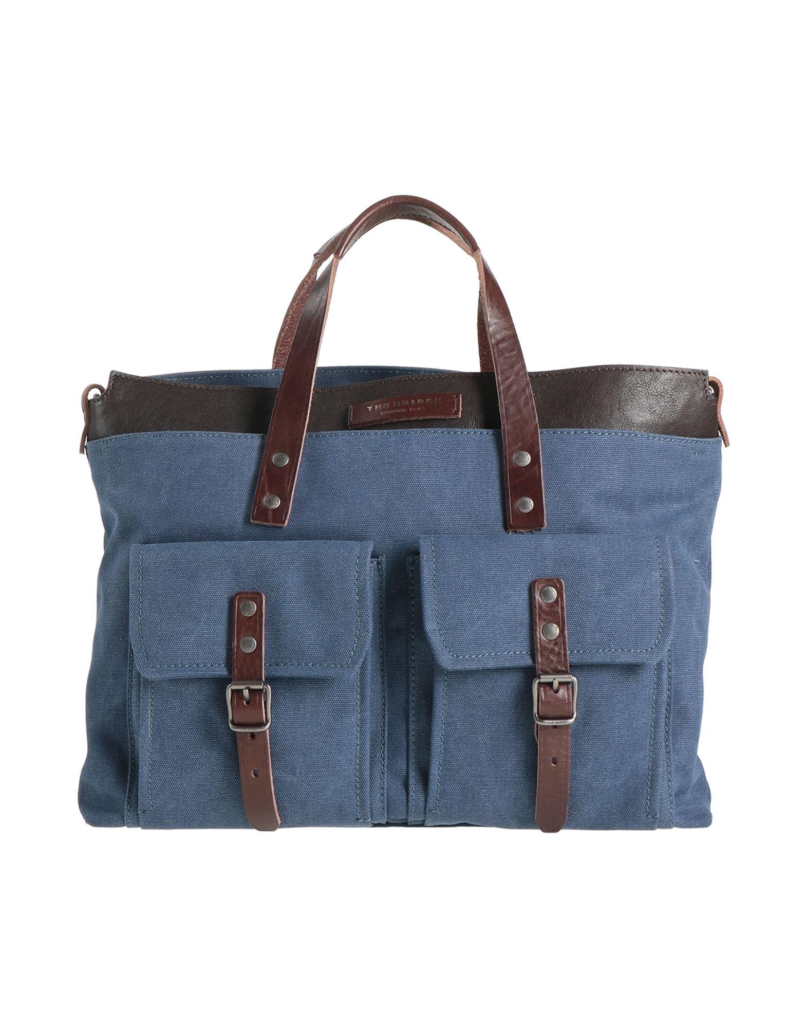 The Bridge Slate Handbag Textile Fibers, Leather in Blue for Men | Lyst