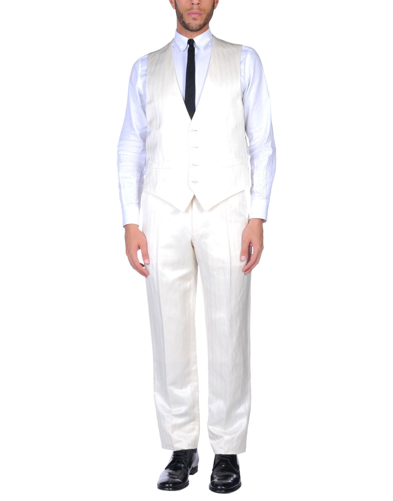 Versace Linen Suit in Ivory (White) for Men - Lyst