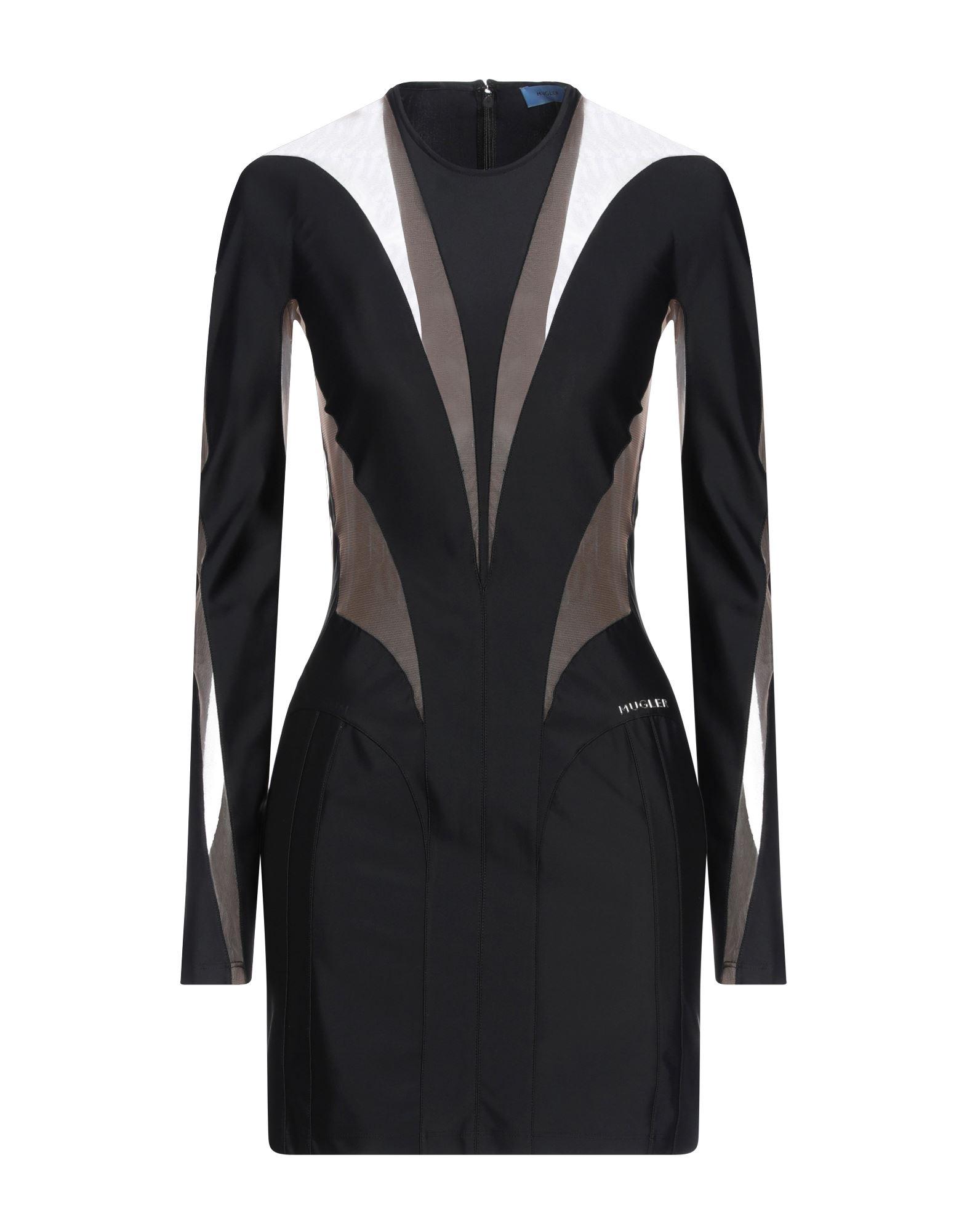 Mugler Mini Dress in Black | Lyst