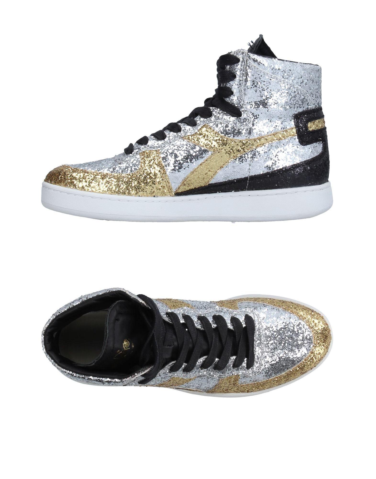 Diadora Leather High-tops & Sneakers in Silver (Metallic) - Lyst