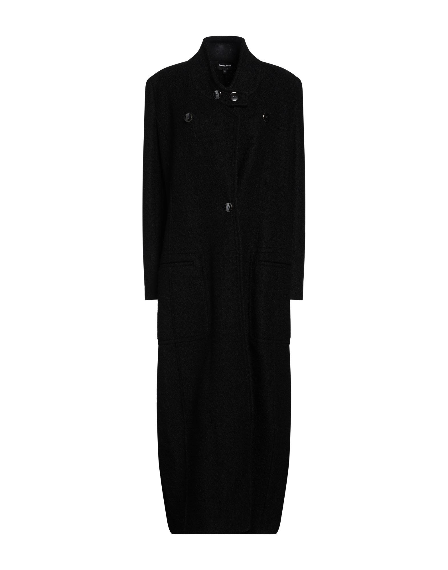 Giorgio Armani Coat Wool in Black | Lyst