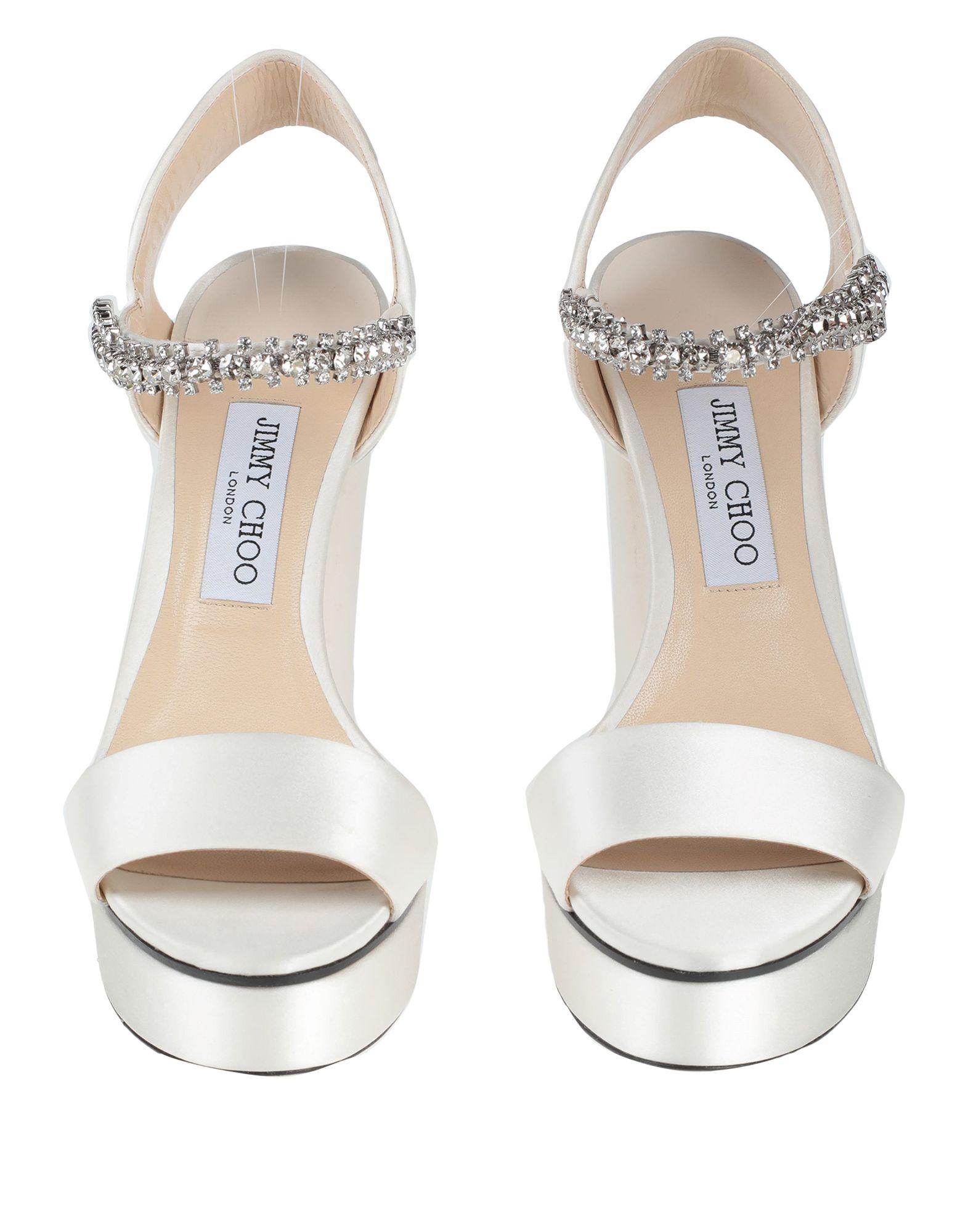 Jimmy Choo Satin Sandals in Ivory (White) - Lyst