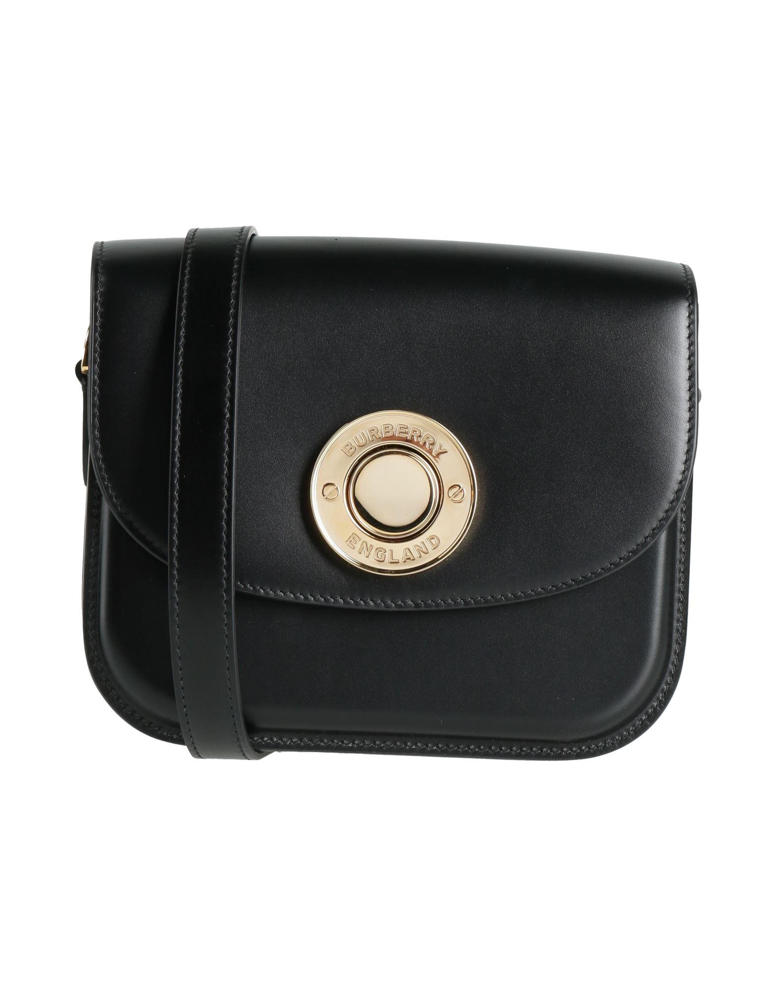 Burberry Framed Leather Flap Crossbody Bag in Black | Lyst