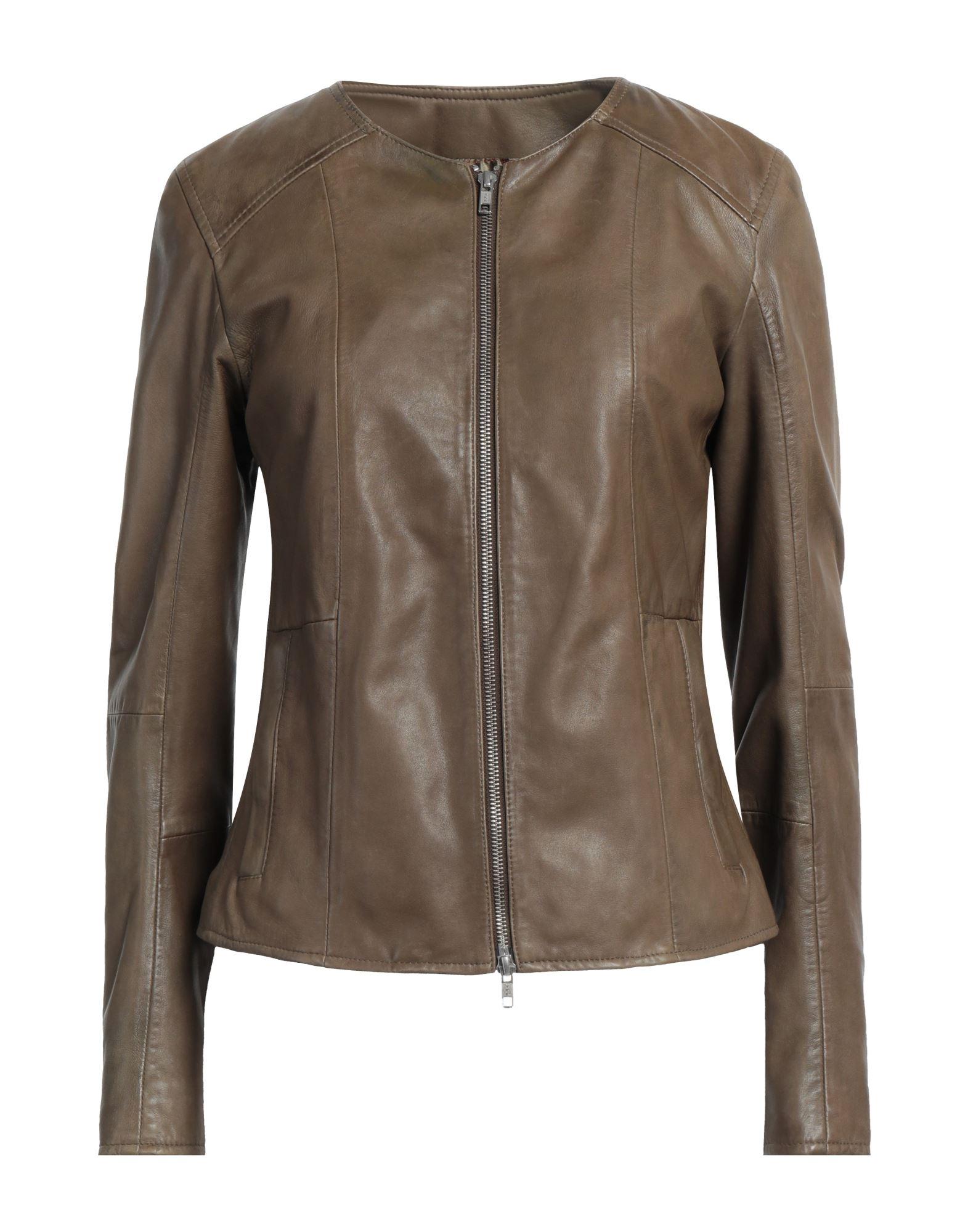 Bully Military Jacket Leather in Brown | Lyst