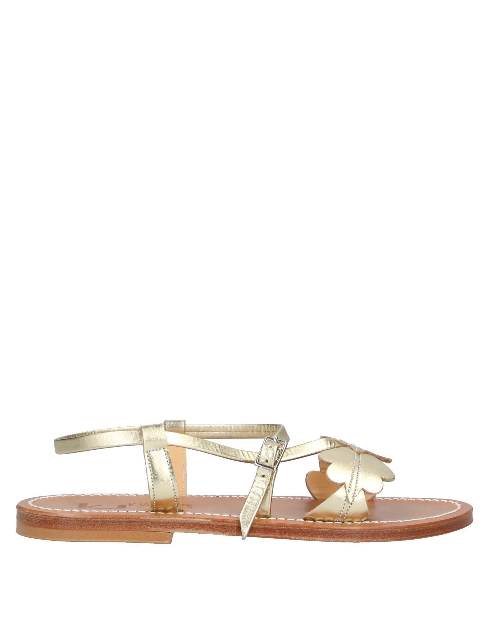 K. Jacques Leather Sandals in Platinum (Natural) - Lyst