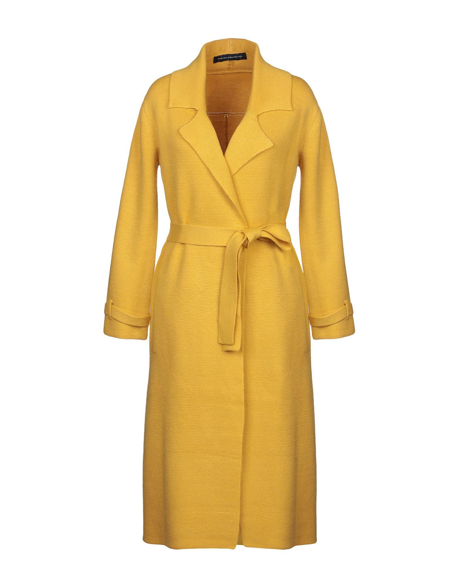 French Connection Overcoat in Yellow - Lyst