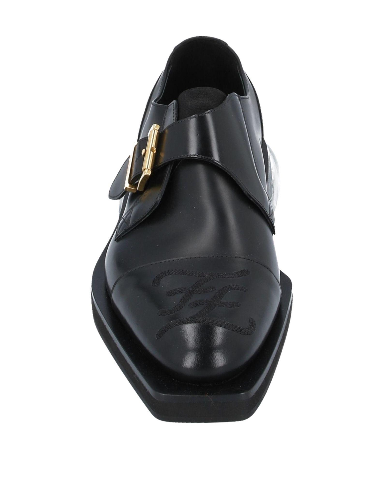 Fendi Leather Loafer in Black for Men - Lyst