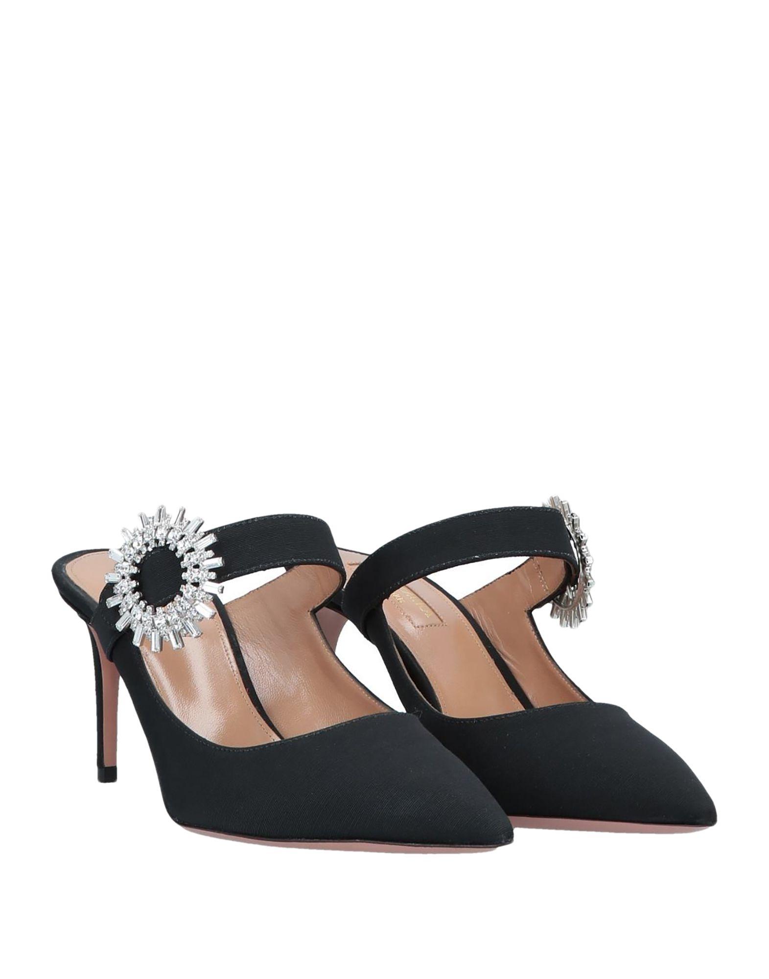 Aquazzura Mules in Black - Lyst