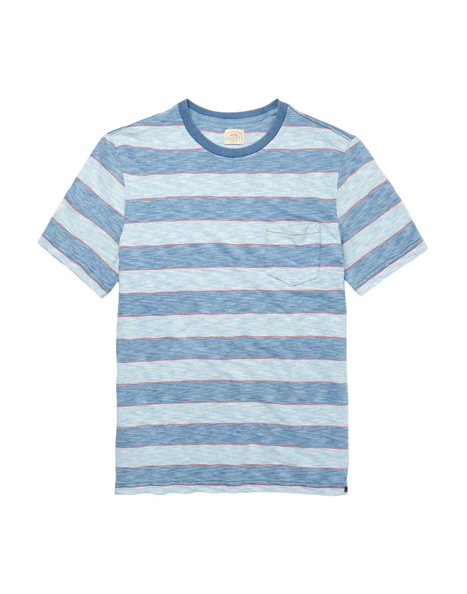 Faherty Brand Cotton T-shirt in Blue for Men - Lyst