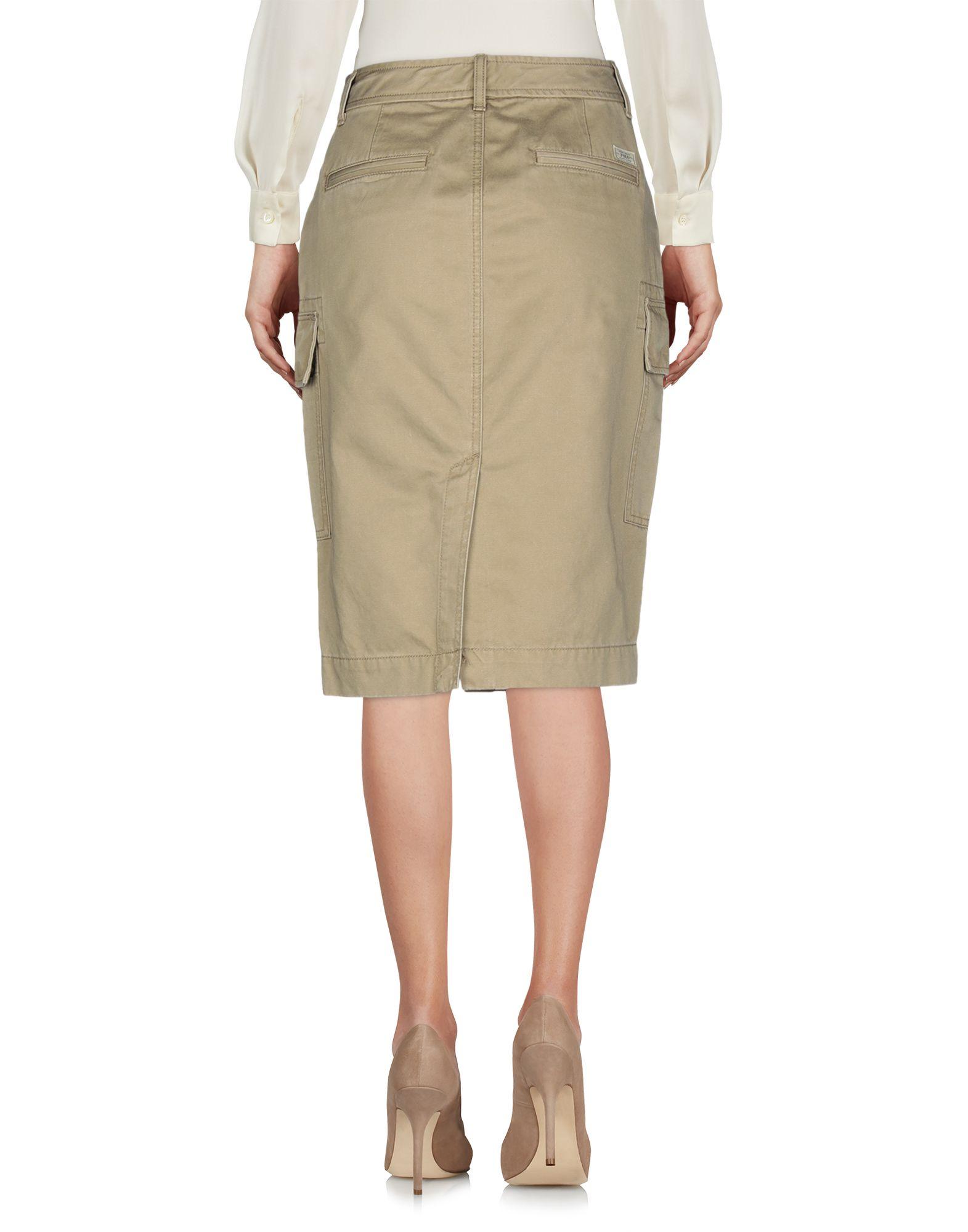Polo Ralph Lauren Cotton Knee Length Skirt in Sand (Natural) - Lyst