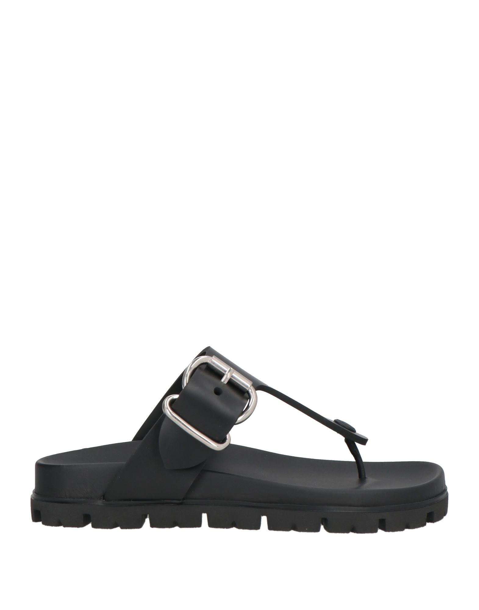 Prada Thong Sandal Textile Fibers in Black | Lyst