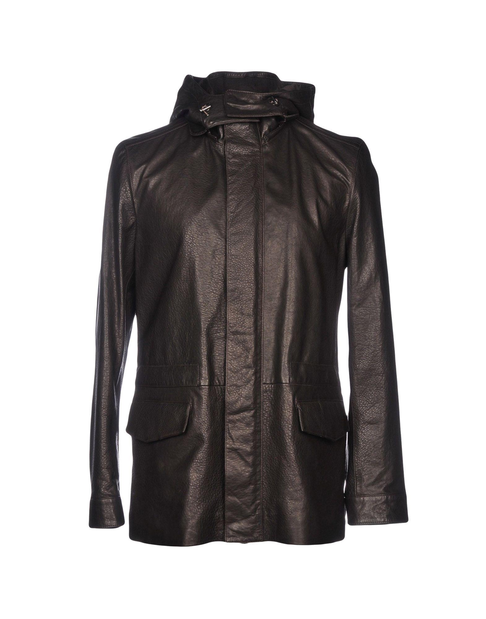 Corneliani Leather Jacket in Dark Brown (Brown) for Men - Lyst