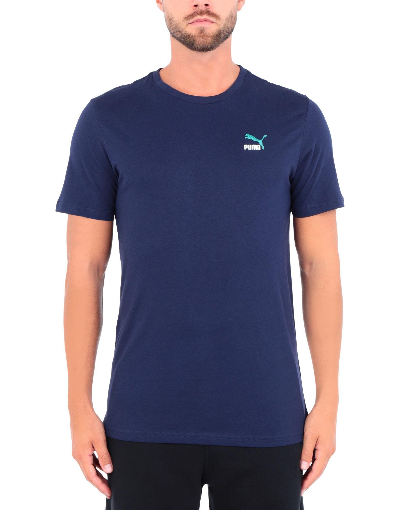 PUMA Cotton T-shirt in Dark Blue (Blue) for Men - Lyst
