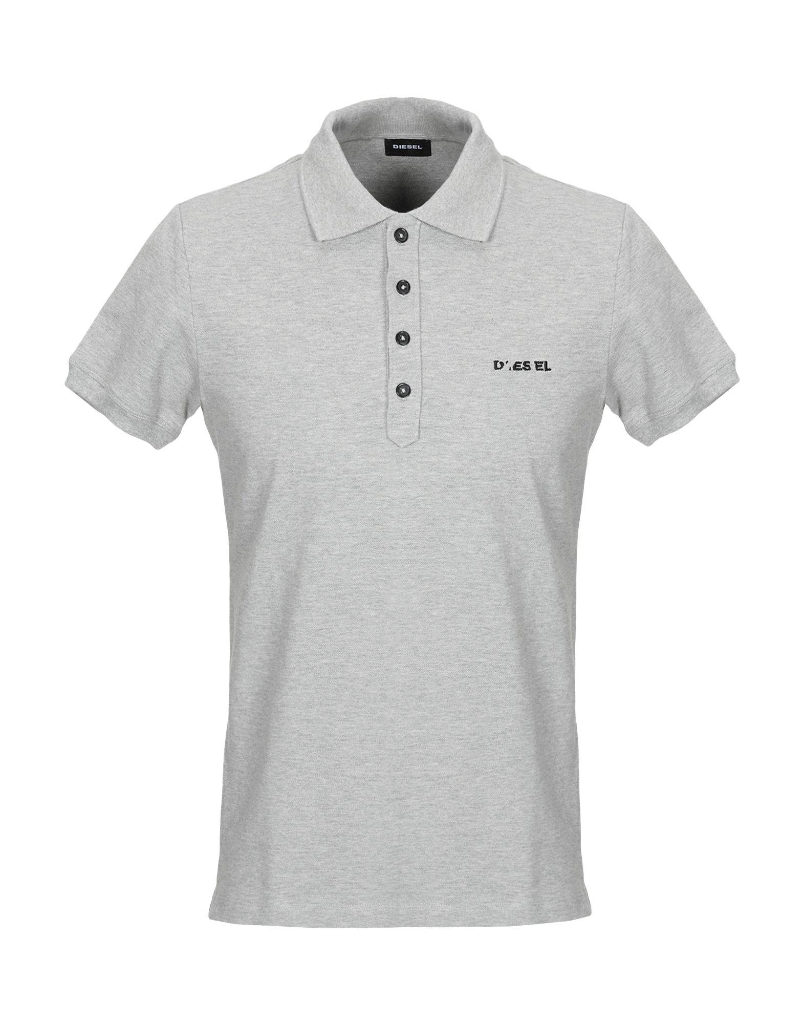 DIESEL Cotton Polo Shirt in Light Grey (Gray) for Men - Lyst