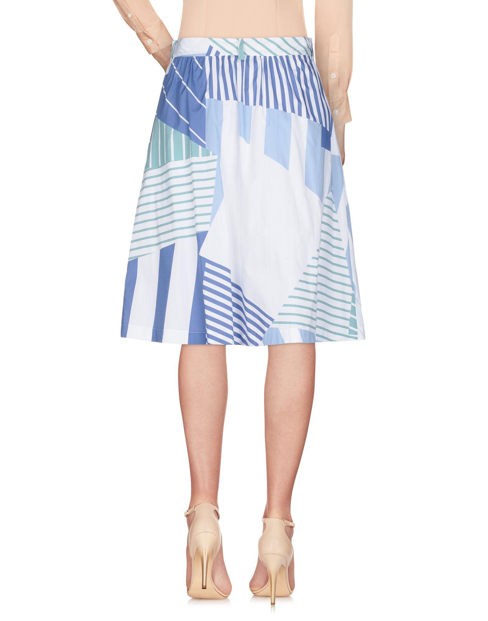Maison Kitsuné Knee Length Skirt in White - Lyst