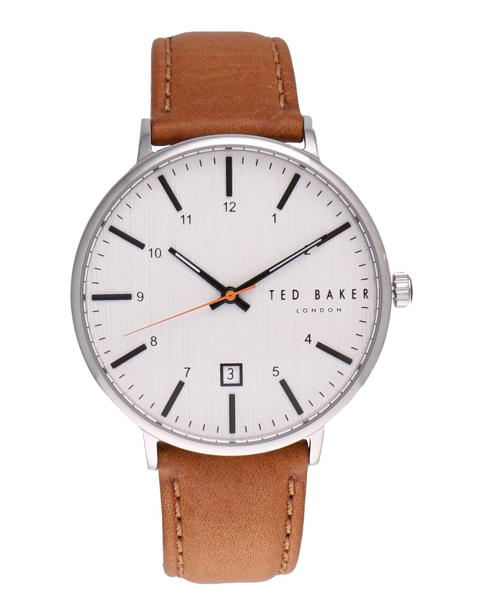 Ted Baker Leather Wrist Watch in White for Men - Lyst