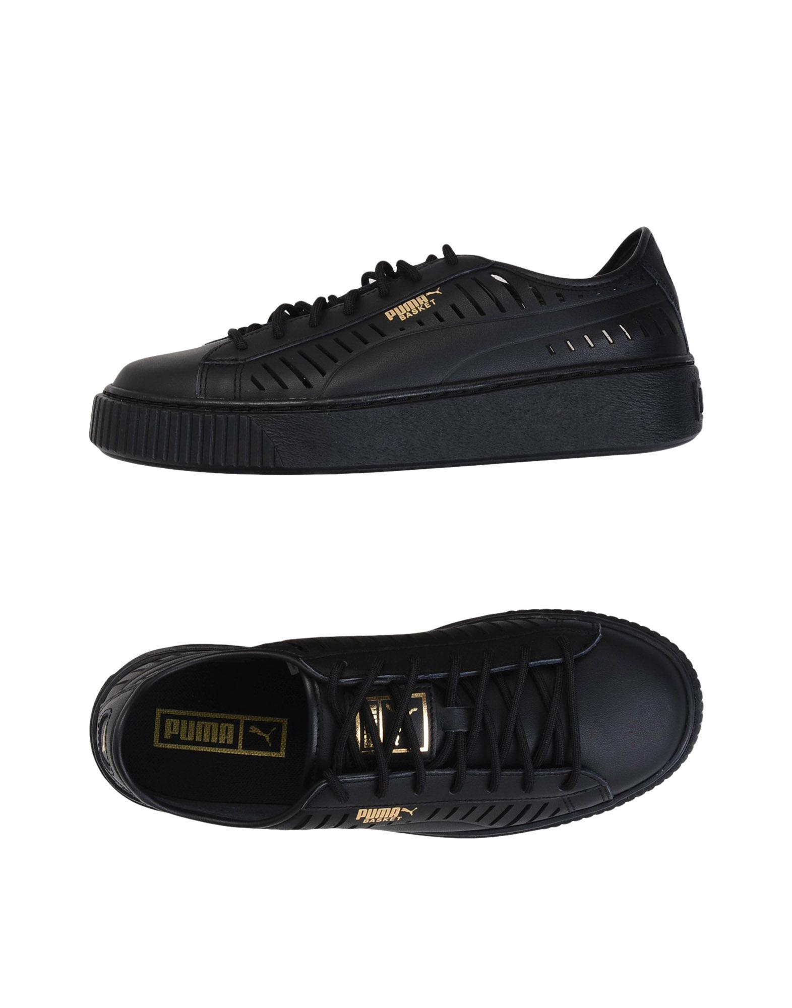 PUMA Leather Low-tops & Sneakers in Black - Lyst