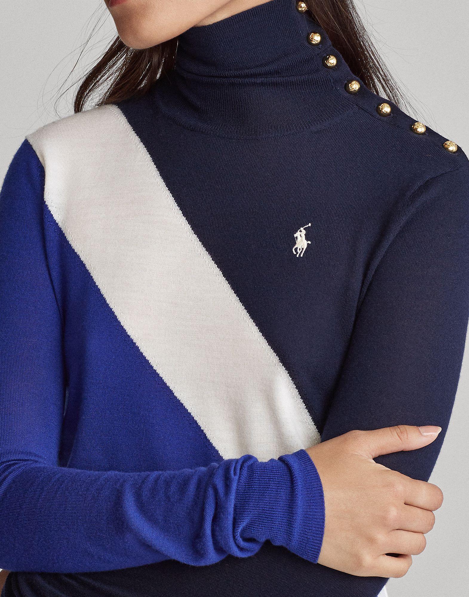 Polo Ralph Lauren Wool Turtleneck in Blue - Lyst