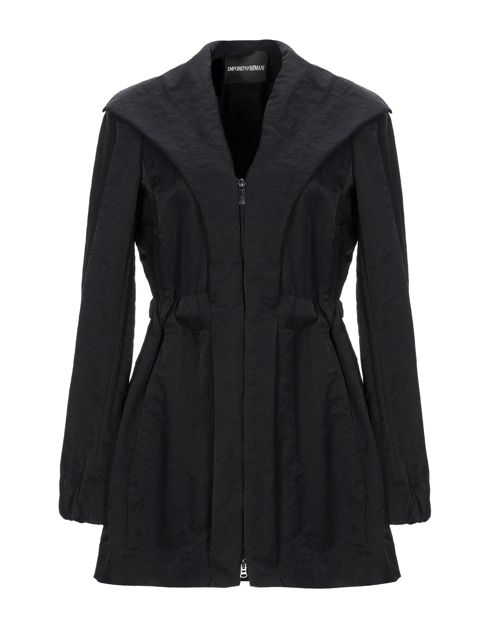 Emporio Armani Synthetic Overcoat in Black - Lyst