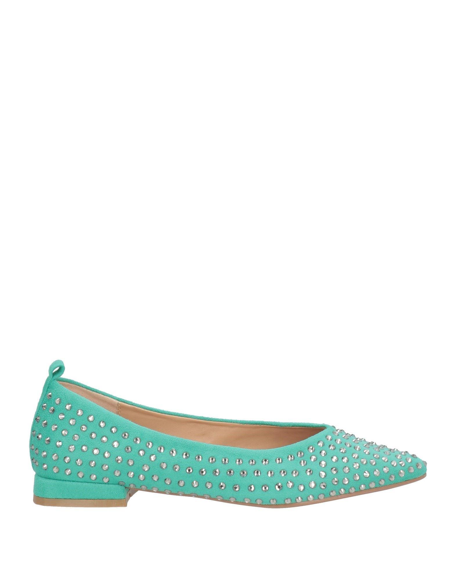 Keys Ballet Flats Leather in Green | Lyst